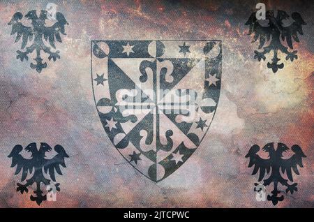 flag of Austronesian peoples Ilocano people at cloudy sky background ...