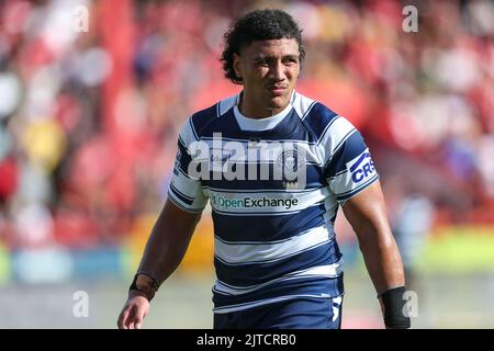 Patrick Mago #10 of Wigan Warriors in action during the game Stock ...