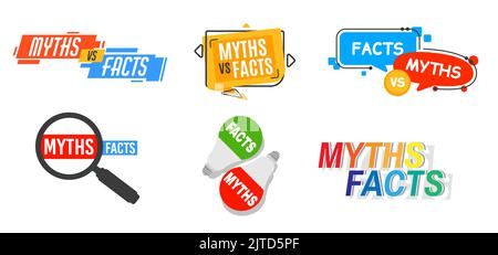 Facts vs myths, fact-checking. Check mark. Fake news. Rumors comparing ...
