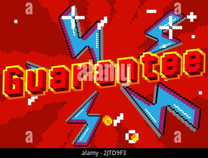 Guarantee. Pixelated word with geometric graphic background. Vector ...