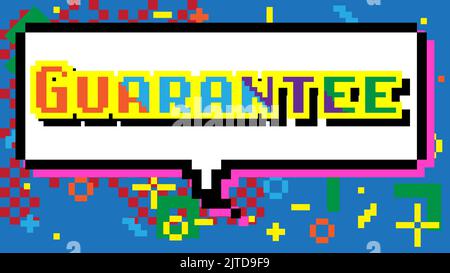 Guarantee. Pixelated word with geometric graphic background. Vector ...