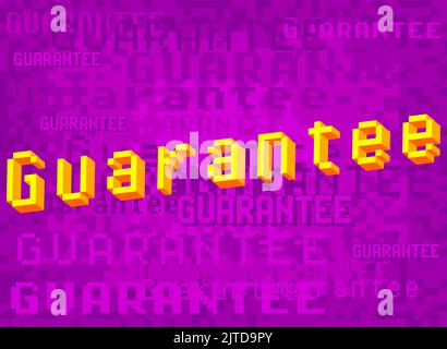 Guarantee. Pixelated word with geometric graphic background. Vector ...
