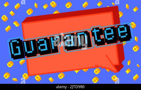 Guarantee. Pixelated word with geometric graphic background. Vector ...