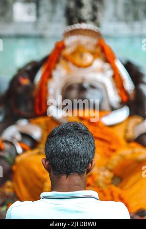 Black Basalt lord Vishnu, the sleeping statue, as seen in the ...
