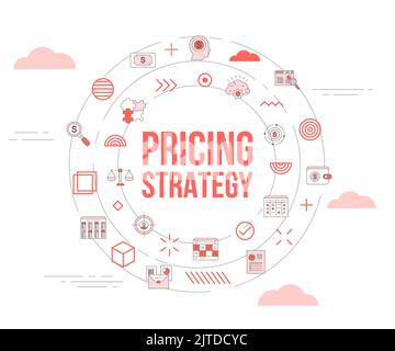 pricing strategy concept with icon set template banner with modern blue ...
