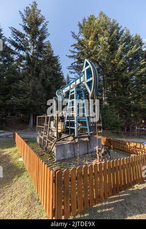 Oil rolling pin. An old oil rolling mill on the outskirts of the city ...