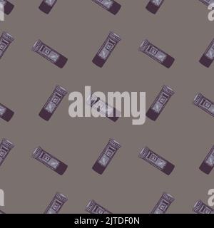 Mailbox engraved seamless pattern. Vintage letterbox in hand drawn ...