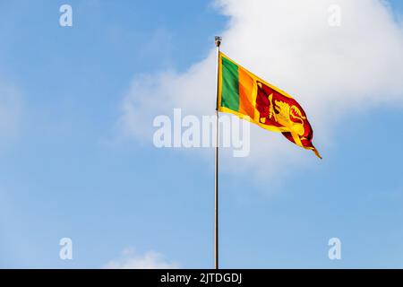 Flag of Sri Lanka flying Stock Photo - Alamy