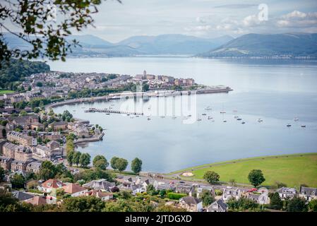 The Firth of Clyde as seen from Lyle hille above Greenock, Clyde Stock ...
