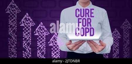 Sign displaying Cure For Copd. Word for Medical treatment over Chronic ...