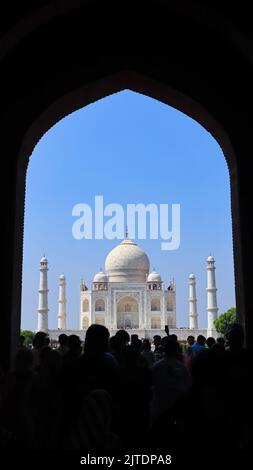 The Rear View of Taj Mahal, Entrance View, Uttara Pradesh, India Stock ...