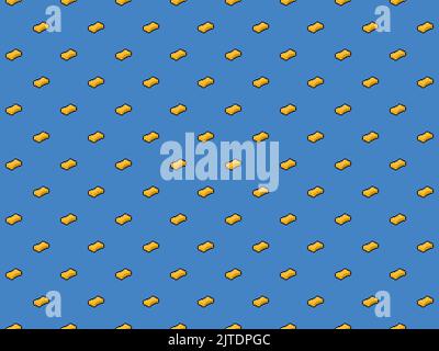 Pixel yellow sponge on blue background - high resolution 8 bit ...
