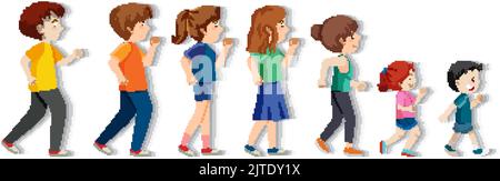 People walking backward cartoon illustration Stock Vector Image & Art ...