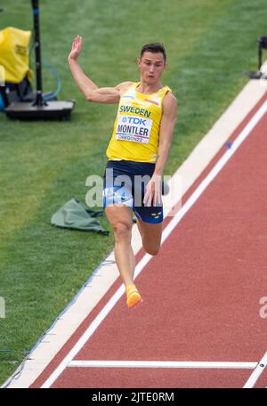 Thobias Montler of Sweden competing in the men’s long jump final at the ...