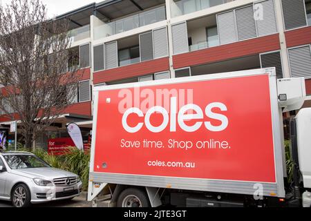 australian coles supermarket delivery vehicle for orders placed online ...