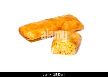 Vegetable Chinese spring rolls on a white background Stock Photo - Alamy