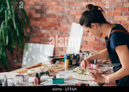artist studio workplace ceramic artwork handicraft Stock Photo - Alamy