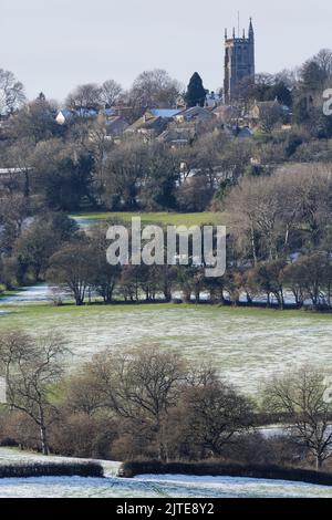 St John the Baptist Church, Colerne, Wiltshire, UK 15th century tower ...