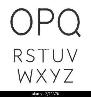 Font, alphabet, letters from dreadlocks from O to Z. Isolated vector ...