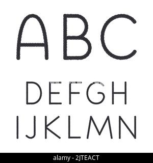 Font, alphabet, letters from dreadlocks from A to N. Isolated vector ...