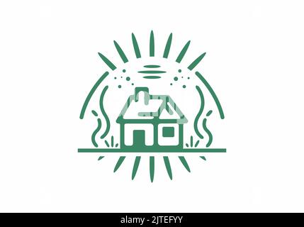 Simple and small house monline art illustration design Stock Vector ...