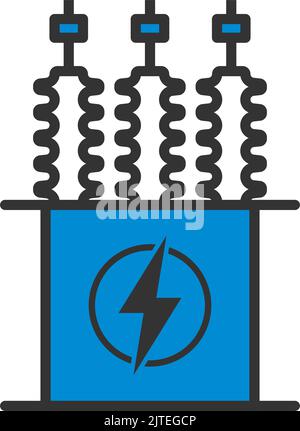 Electric Transformer Icon. Editable Bold Outline With Color Fill Design ...