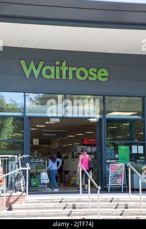 Waitrose supermarket sign, Solihull, West Midlands, England, UK Stock ...