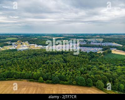 Aerial view over Leeds Festival in Bramham Park Stock Photo - Alamy