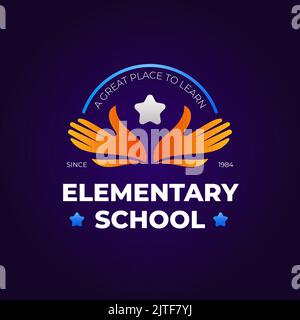 Gradient elementary school logo design Vector illustration Stock Vector Image & Art - Alamy