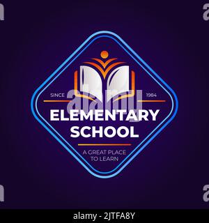 Gradient elementary school logo design Vector illustration Stock Vector ...