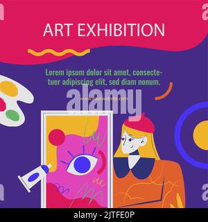 Hand drawn art exhibition posts Vector illustration Stock Vector Image ...