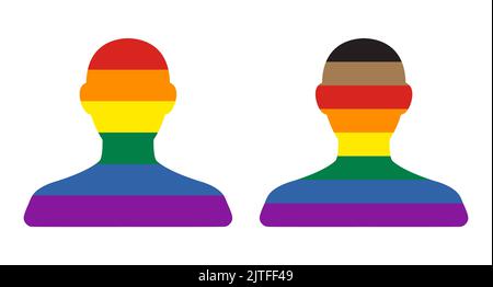 LGBT avatar icon. Pride flag human symbol. vector illustration Stock ...