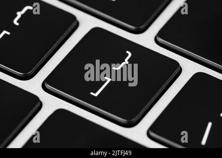 Square bracket and curly bracket key on a laptop keyboard Stock Photo ...