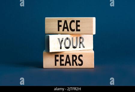 Face your fears and support symbol. Concept words Face your fears on ...