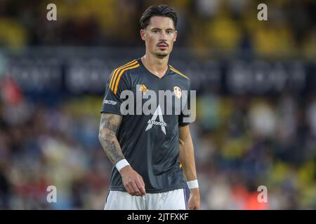 Robin Koch #5 of Leeds United arrives at Elland Road Stadium ahead of ...