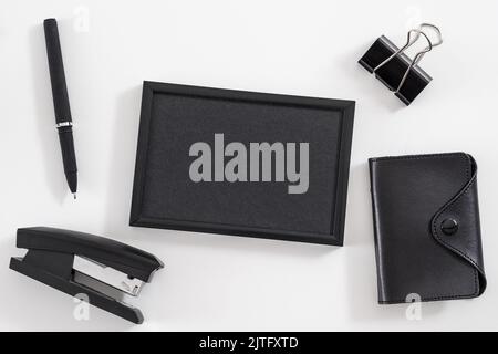 corporate lifestyle office worker supplies set Stock Photo - Alamy