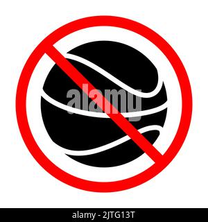 Basketball ban sign. Basketball is forbidden. Prohibited sign of ...
