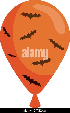 halloween balloon helium with bats flying vector illustration design ...