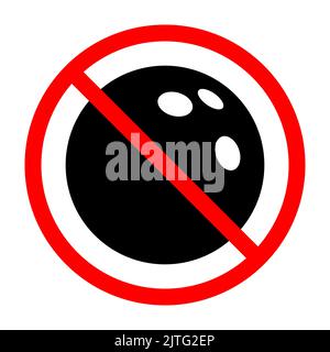 No bowling ball sign. Bowling ball is forbidden. Prohibited sign of ...