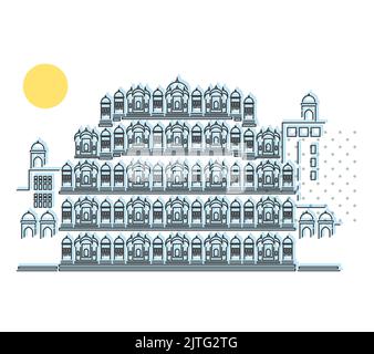 Historical Icon Jaipur City - Hawa Mahal Icon Illustration as EPS 10 ...