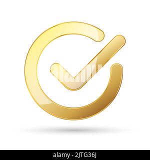 Golden checkmark icon. Check icon. Gold approved symbol. Vector ...