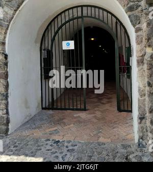 Tunnels and stairs inside the Aragonese castle of Ischia Ponte (Isola d ...