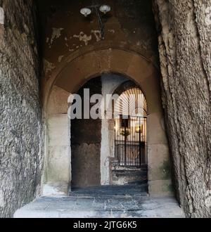 Tunnels and stairs inside the Aragonese castle of Ischia Ponte (Isola d ...