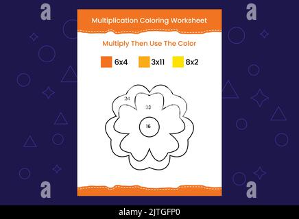 Multiplication Coloring worksheet with the image. Color by numbers math ...