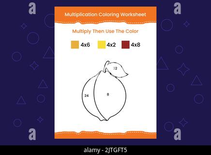 Multiplication Coloring worksheet with the image. Color by numbers math ...