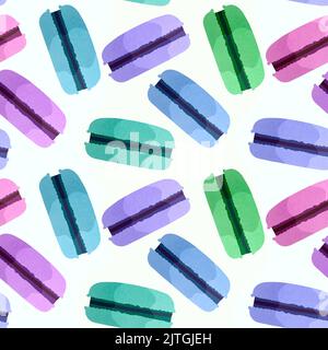 Macaroons cartoon seamless candy cake pattern for wrapping paper and ...