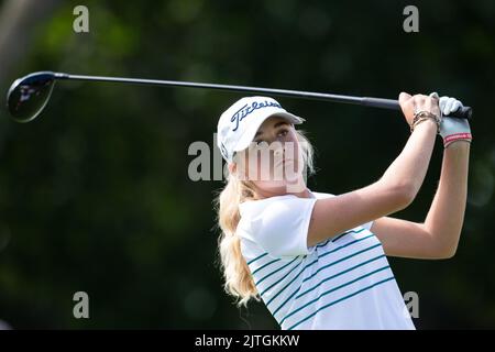 Gianna Clemente tees off on the 11th hole during the final round of the ...