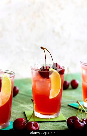 Bing Cherry Presbyterian cocktail drink Stock Photo - Alamy