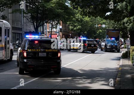 Seattle, USA. 30th Aug, 2022. The Black Tones playing in Westlake park ...