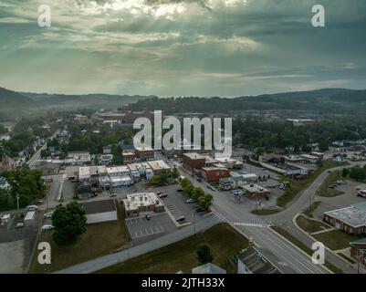 Aerial view of Mansfield Pennsylvania, Small town USA Stock Photo - Alamy